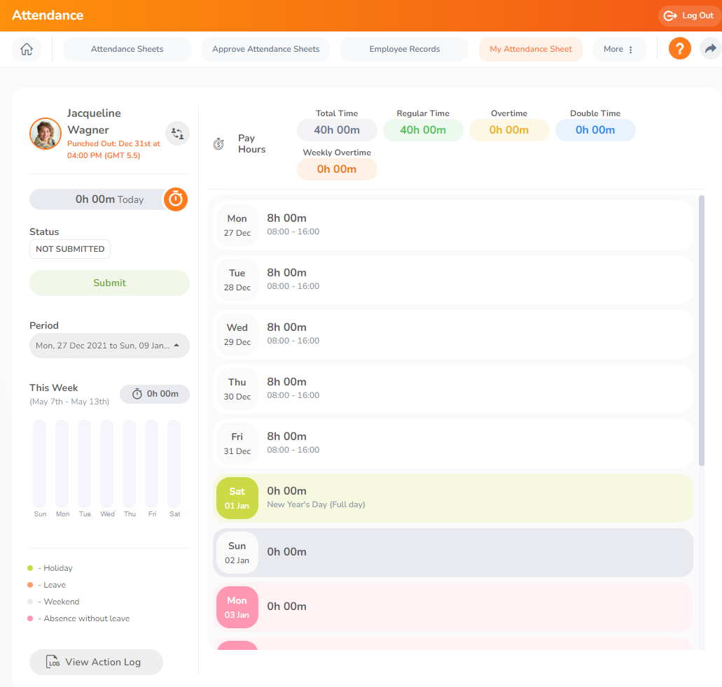 How to view your attendance sheets – OrangeHRM