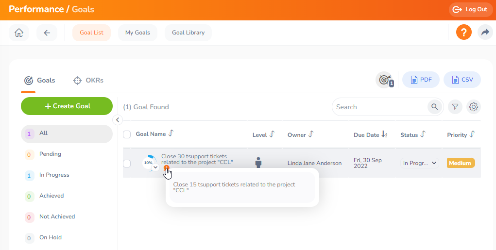 How to Create Goals/Objectives – OrangeHRM