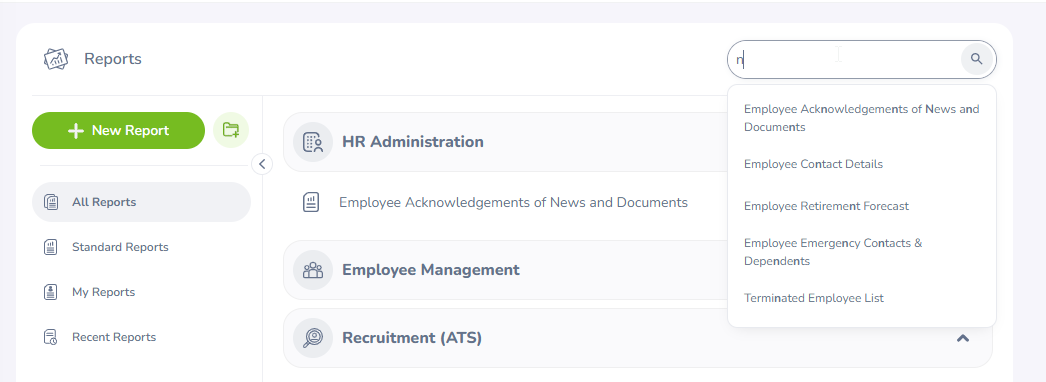 All Reports – OrangeHRM