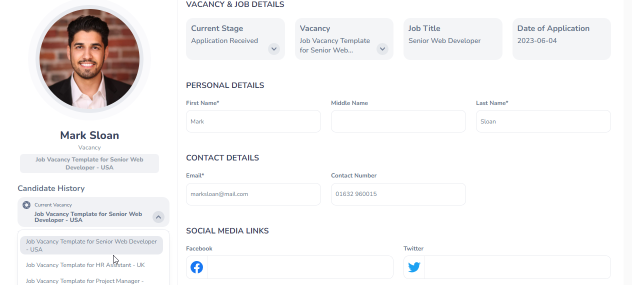 How to view and manage a candidate profile – OrangeHRM