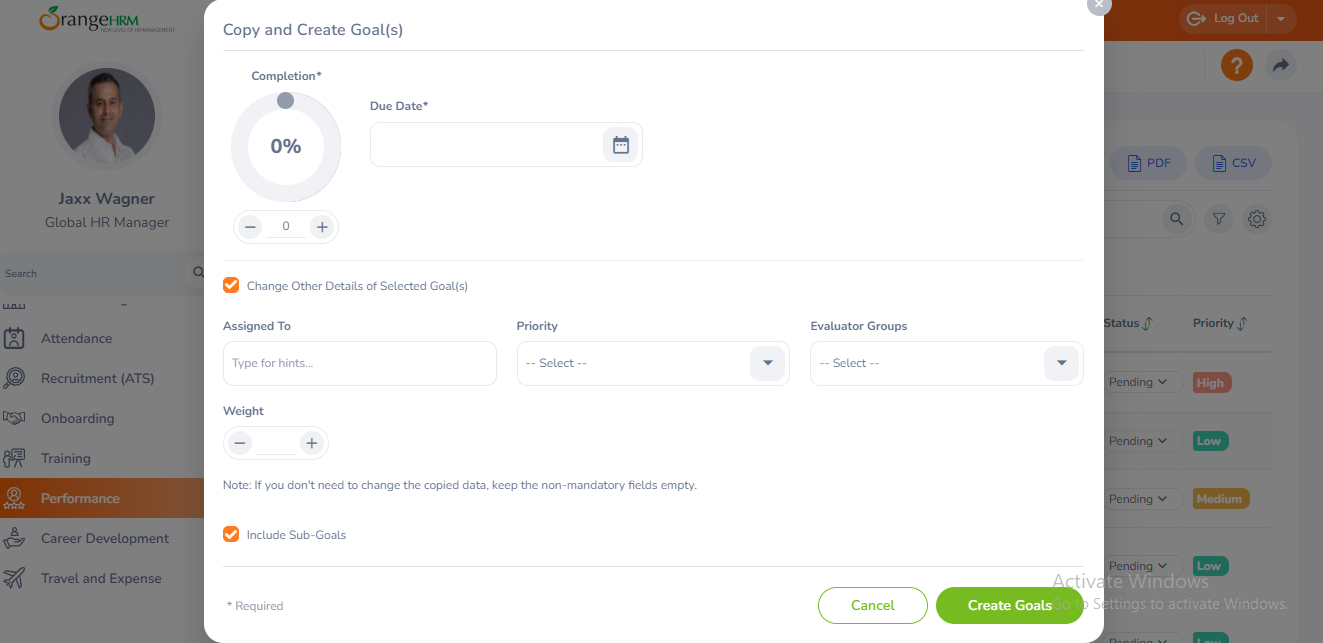How to set up Goals/Objectives – OrangeHRM