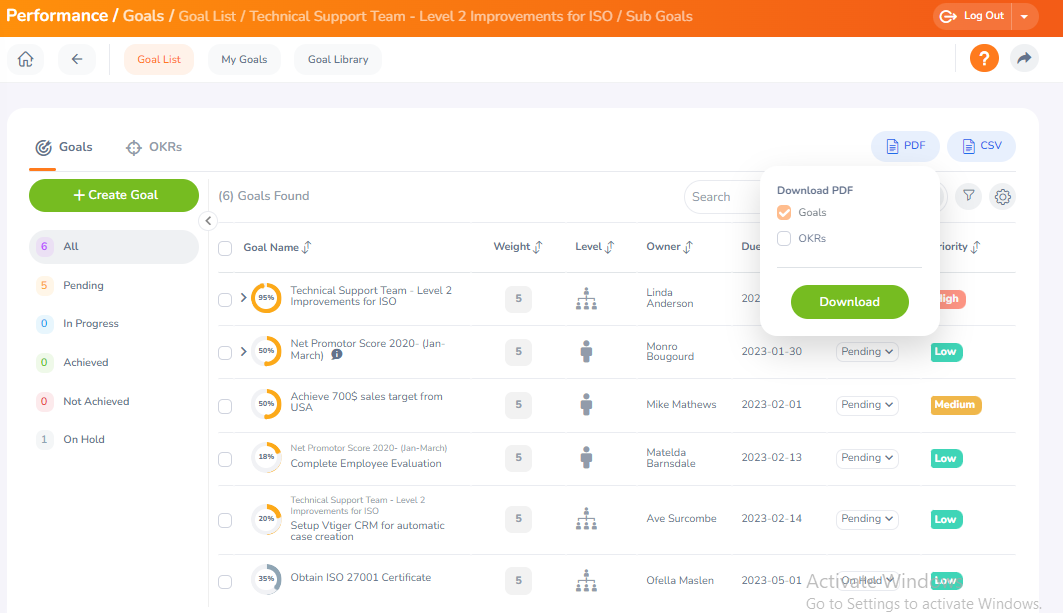 How to set up Goals/Objectives – OrangeHRM