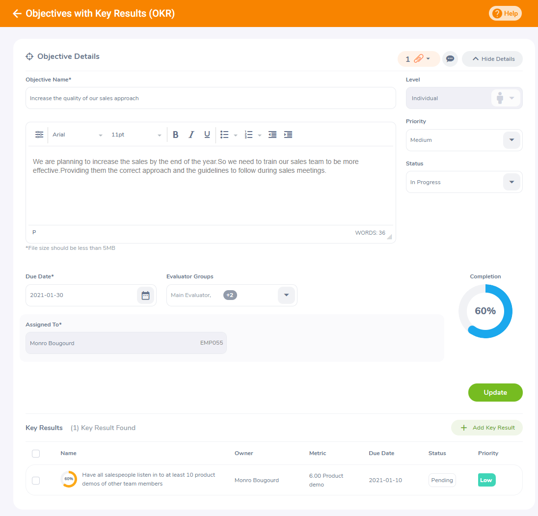 How to Create Goals/Objectives – OrangeHRM