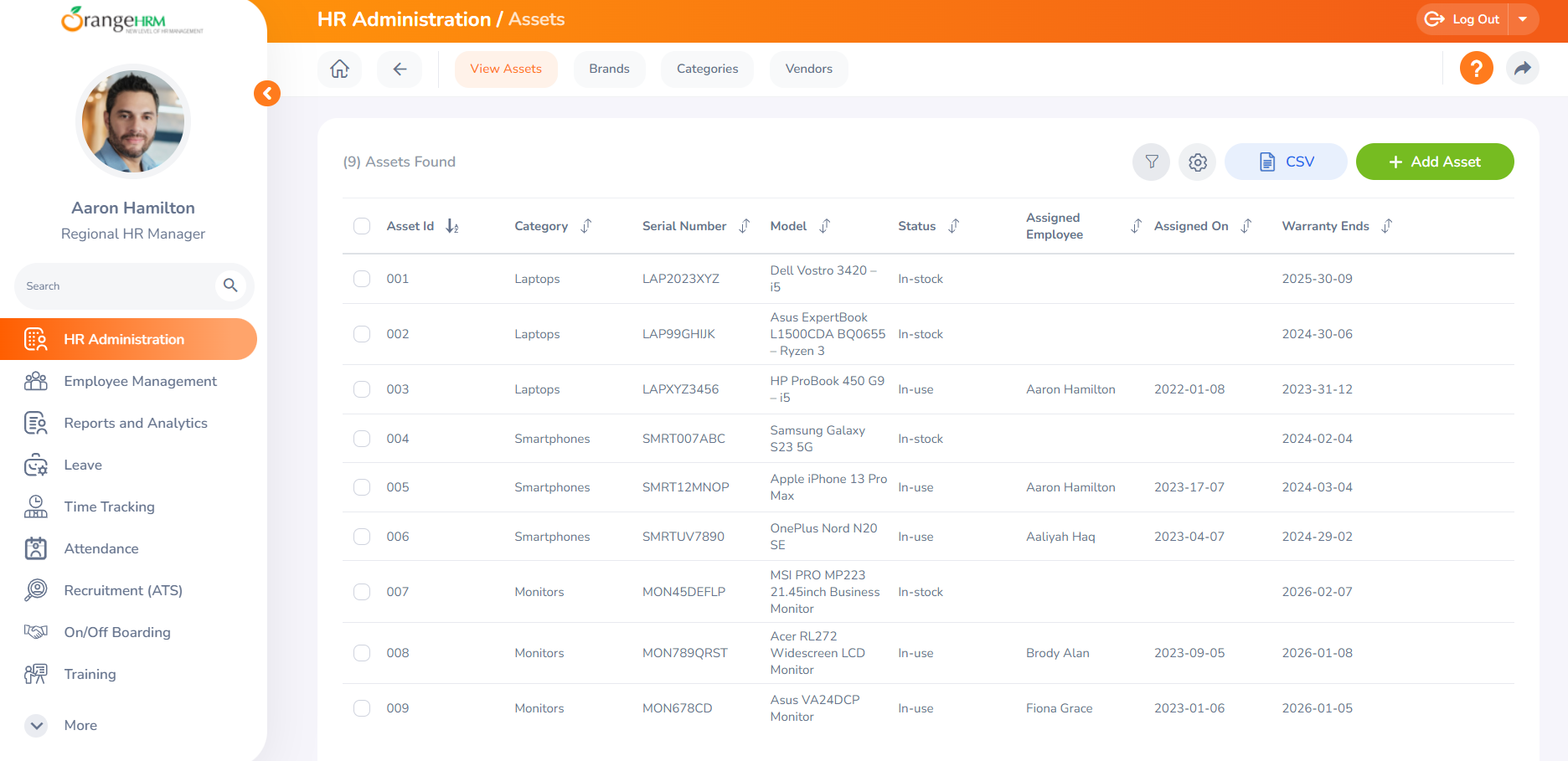 How to manage company assets and inventory – OrangeHRM
