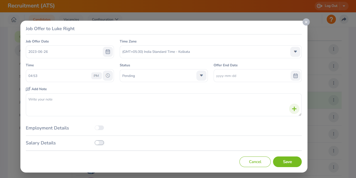 How to view and manage a candidate profile – OrangeHRM