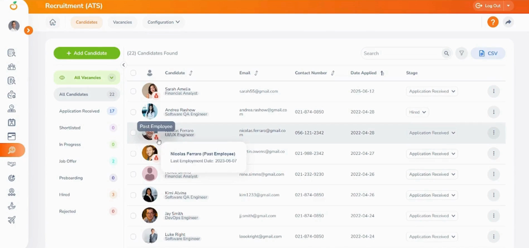 How to Identify the Candidate was a Past Employee/Duplicate Applicant – OrangeHRM