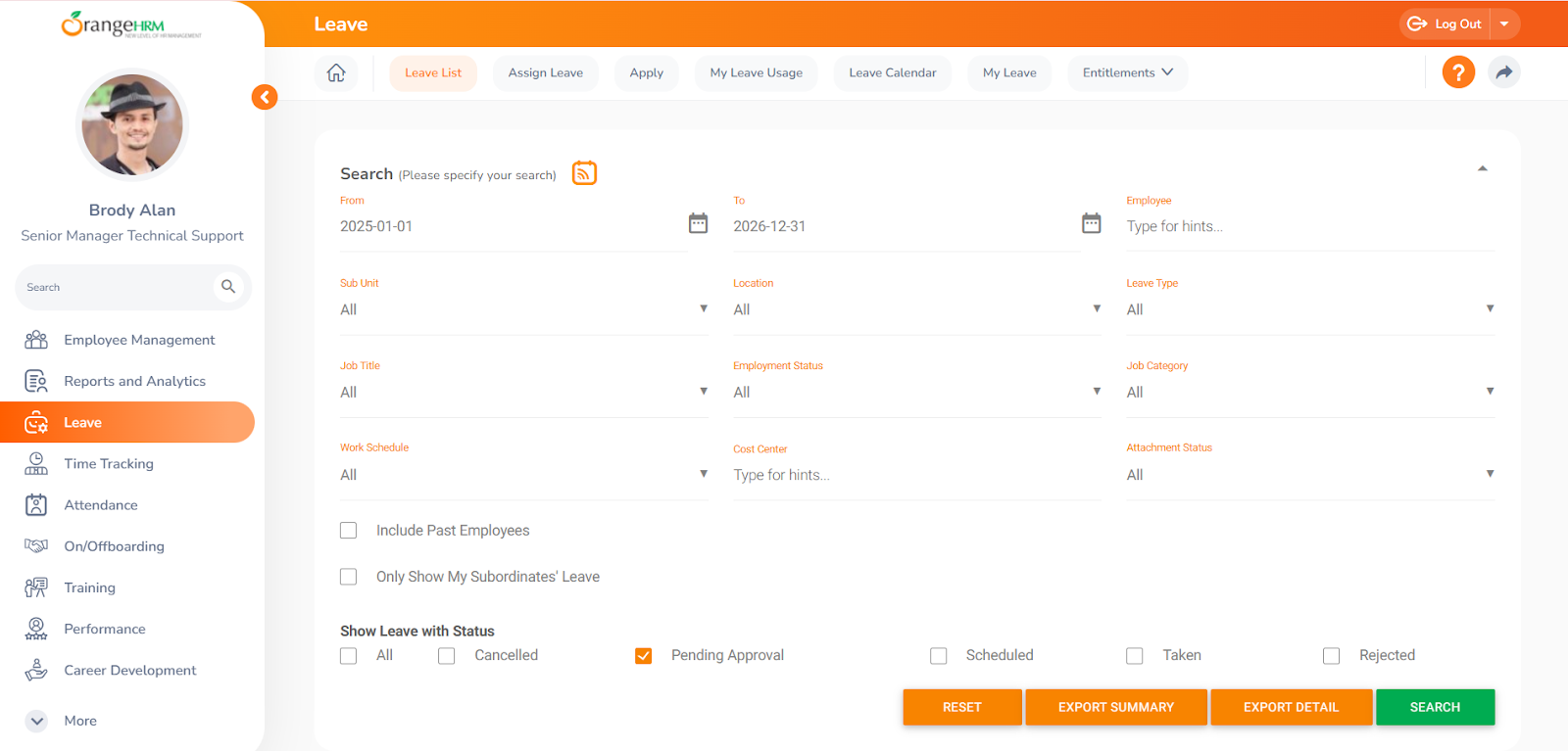 How to use the Leave Module – OrangeHRM