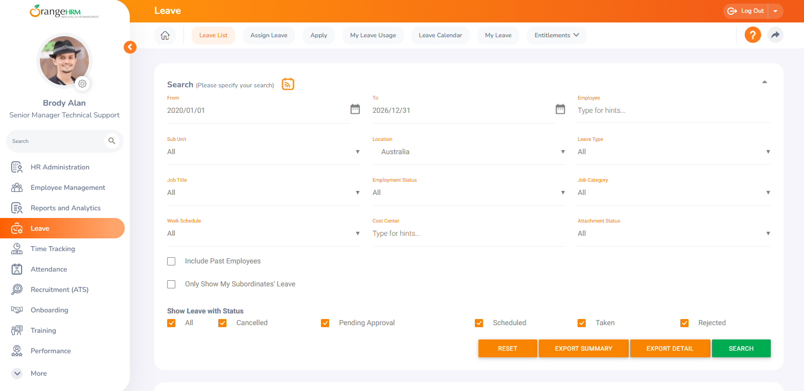 How to use the Leave Module – OrangeHRM